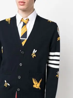 Thom Browne 4-bar Stripe Cardigan - Blue