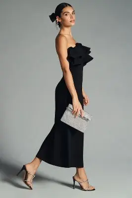Vineet Bahl Ruffled Strapless Dress