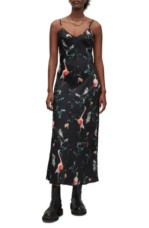 ALLSAINTS Bryony Fabia Midi Slipdress - Black