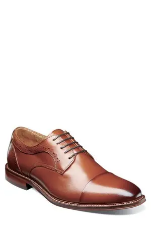 STACY ADAMS Maddox Cap Toe Derby - Cognac