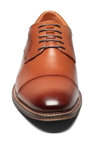 STACY ADAMS Maddox Cap Toe Derby - Cognac