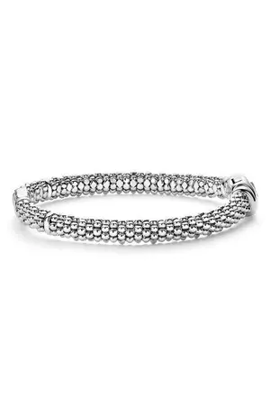 Lagos Diamond Circle Caviar Bracelet - Silver