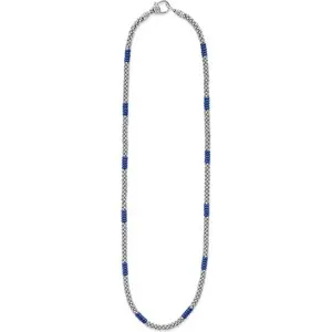 Lagos Caviar Ceramic Station Necklace - Blue