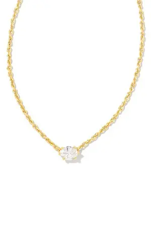 Kendra Scott Cailin Cubic Zirconia Station Necklace - Gold/ Metal White