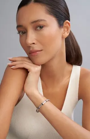 Lagos Caviar Ceramic & Diamond Station Bracelet