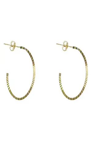ARGENTO VIVO Argento Vivo Sterling Silver Diamond Cut Oval Hoop Earrings