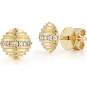 DANA REBECCA DESIGNS Nana Bernice Pavé Diamond Stud Earrings - Yellow Gold/diamonds