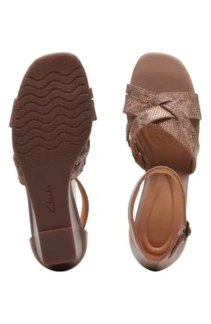 Clarks Cielo Charm Leather Wedge Sandal