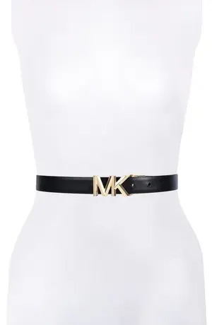 Michael Kors Monogram Reversible Leather Belt - Black  display picture 1