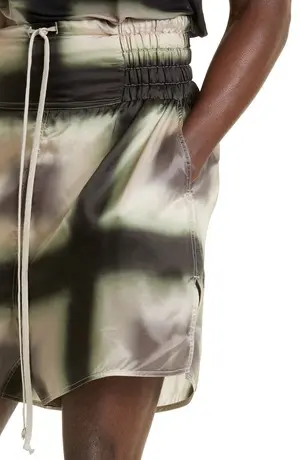Rick Owens Plaid Cupro Boxing Shorts