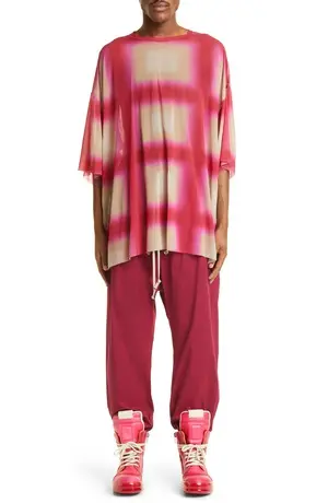 Rick Owens Tommy Degradé Plaid Oversize T-shirt
