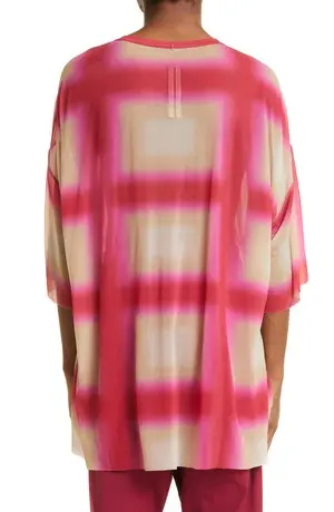 Rick Owens Tommy Degradé Plaid Oversize T-shirt