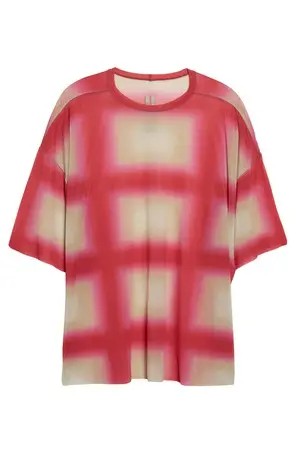 Rick Owens Tommy Degradé Plaid Oversize T-shirt