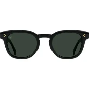 Raen Polarized Round Sunglasses - Recycled Black/ Green Polar