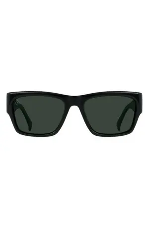 Raen Rufio Rectangular Sunglasses - Recycled Black/green Polar