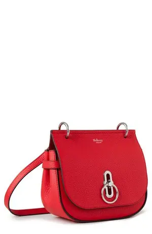 Mulberry Mulberry Small Amberly Grained Leather Satchel Lancaster Red