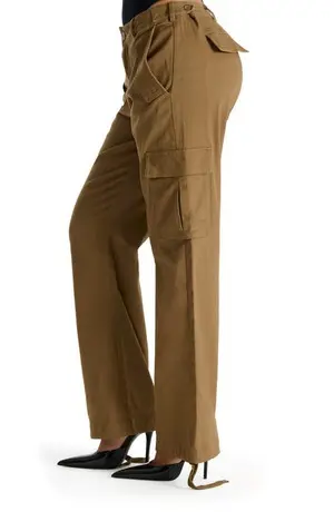 Naked Wardrobe Stretch Cargo Pants - Mocha