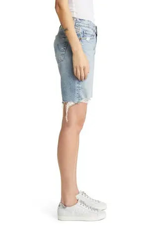 Ag Nikki Ripped Denim Bermuda Shorts