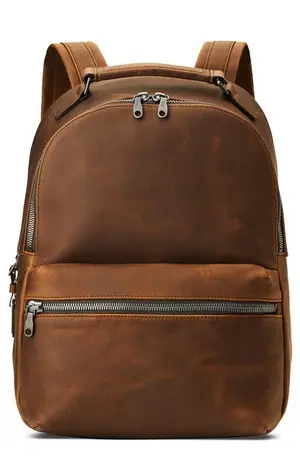 Shinola Runwell Leather Backpack - Medium Brown