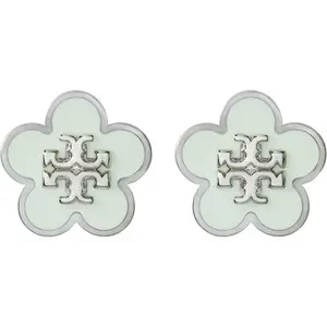 Tory Burch Forget Me Not Enamel Stud Earrings Brass / Meadow