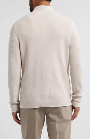 JACK VICTOR Daulac Quarter Zip Pullover - Sand