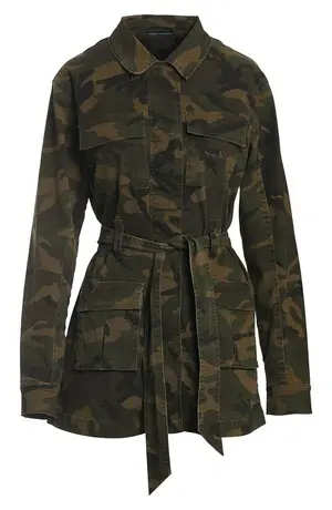 Naked Wardrobe Camo Print Oversize Belted Cargo Jacket