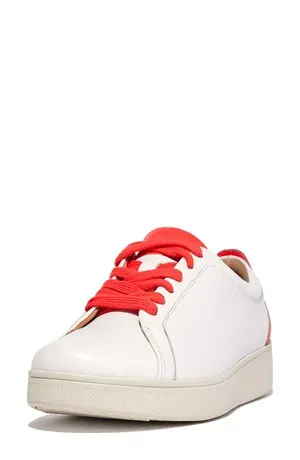 Fitflop Rally Neon Pop Sneaker - Urban White/ Neon Orange