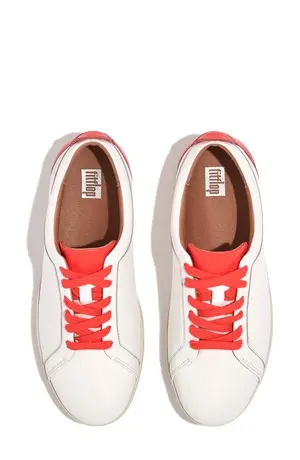 Fitflop Rally Neon Pop Sneaker - Urban White/ Neon Orange