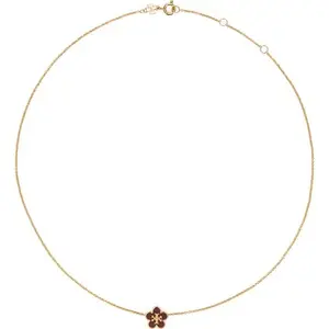 Tory Burch Forget Me Not Enamel Pendant Necklace Tory Gold/burgundy