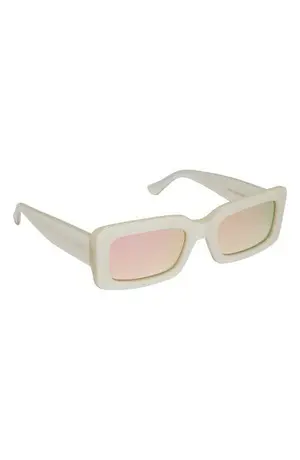 DIFF Indy 51mm Gradient Rectangular Sunglasses - Opaline/taupe Mirror