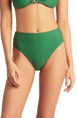 SEA LEVEL Sea Level Retro High Waist Bikini Bottom Green