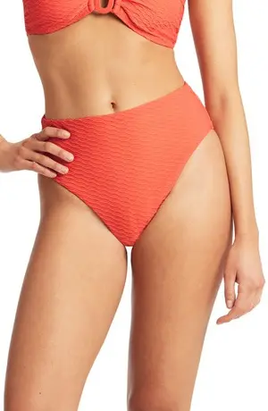 SEA LEVEL Sea Level Retro High Waist Bikini Bottom Tangerine