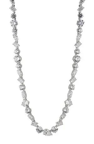 Nadri Cubic Zirconia Choker Necklace - Rhodium