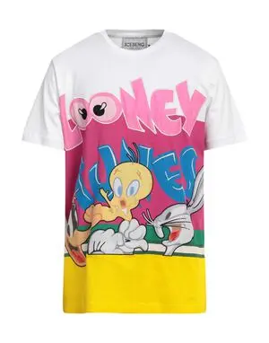 Iceberg Looney Tunes Man T-shirt Midnight Blue Size S Cotton, Polyester White