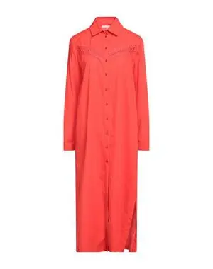 Patrizia Pepe Cotton Midi Shirt Dress With Lace