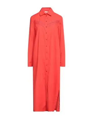 Patrizia Pepe Cotton Midi Shirt Dress With Lace