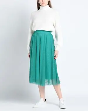 PEPITA Flared Polka Dot Midi Skirt - Green
