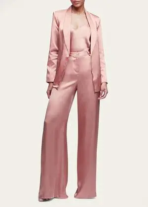 L'Agence Everly Shawl Wrap Blazer - Rose Tan