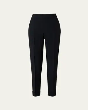Akris Chris Pleated Straight-leg Pants - Black