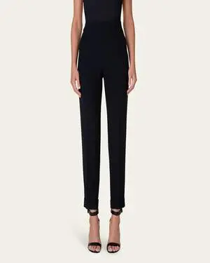 Akris Chris Pleated Straight-leg Pants - Black