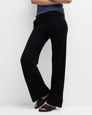 Majestic Filatures French Terry Wide-leg Trousers - Black