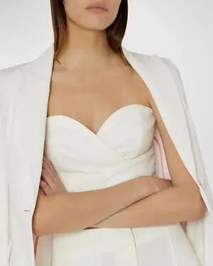MILLY Avery Single-button Cady Blazer - Ecru