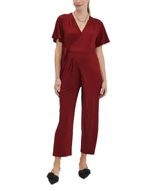 NOM MATERNITY Lucia Jersey Maternity Jumpsuit - Claret