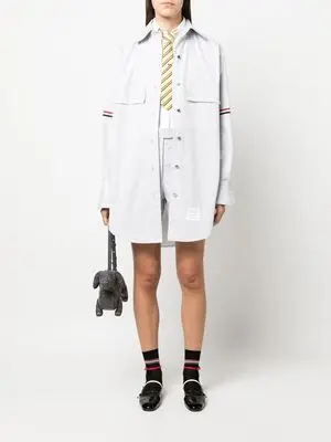 Thom Browne Rwb Stripe Longline Shirt