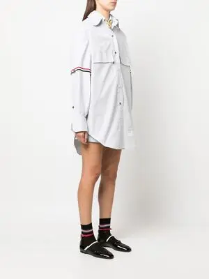 Thom Browne Rwb Stripe Longline Shirt