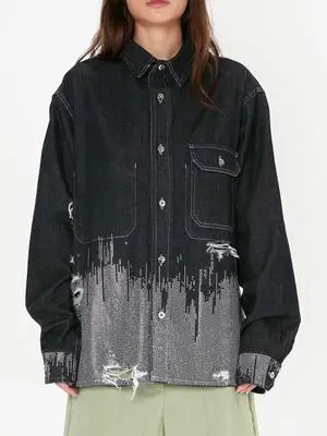 JW Anderson Studded Denim Shirt - Grey