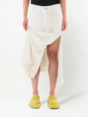 JW Anderson Asymmetric Draped Midi Skirt - White