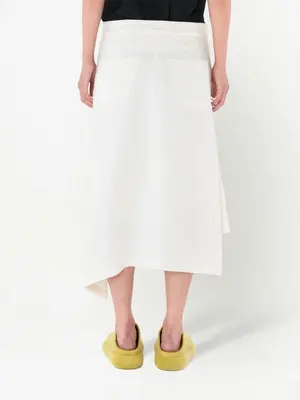 JW Anderson Asymmetric Draped Midi Skirt - White