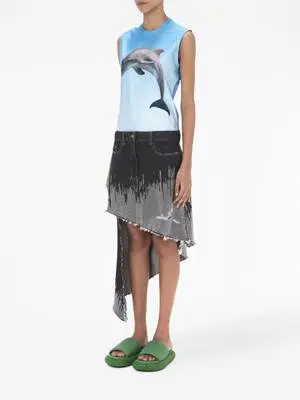 JW Anderson Studded Asymmetric Denim Skirt