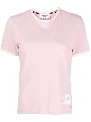 Thom Browne Contrast-trim T-shirt - Pink